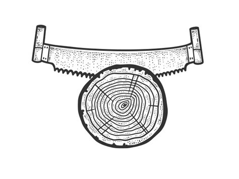 Tree Cross Section Saw Cut Sketch Royalty Free Vector Image