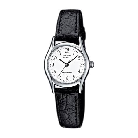 Casio Standard นาฬิกาข้อมือผู้หญิง สายหนังแท้ รุ่น Ltp 1094e 7b สีดำ