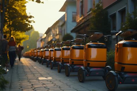 Premium Photo Innovative Autonomous Delivery Robots Transporting