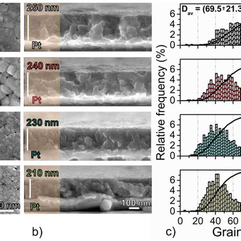 Surface Fe Sem A And Cross Sectional Images B Along With The Grain