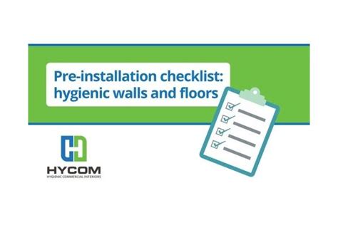 Pre Installation Checklist Hygienic Wall Cladding Or Flooring Pre Installation Checklist Hygienic Wall Cladding Or Flooring