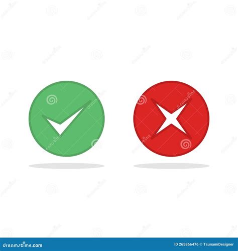 Check And Wrong Marks Tick And Cross Marks Accepted Rejected