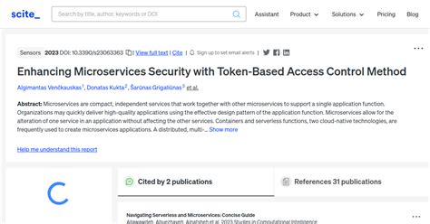 Enhancing Microservices Security With Token Based Access Control Method