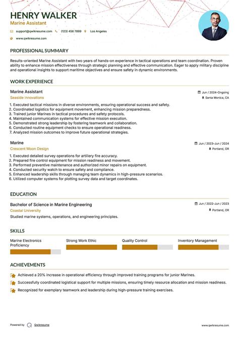 10 Marine Resume Samples And Templates For 2026