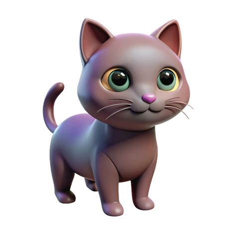 Realistic Cute Cat 3d Model Digital Artwork 48677355 Png