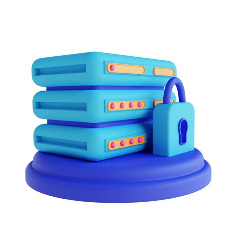 3d illustration server security and lock 10842450 png