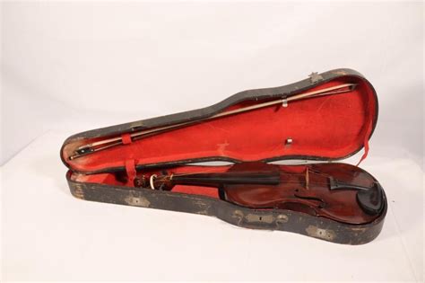 Violin And Bow In Case Auction