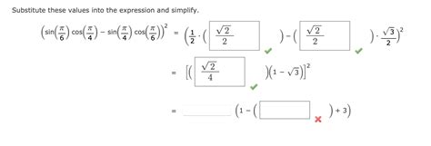 Solved Substitute These Values Into The Expression And
