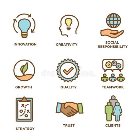 Illustration About Core Values Outline Or Line Icon Conveying Integrity Purpose Illustration