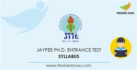 jaypee ph d entrance test syllabus 2021 and exam pattern pdf