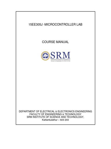 15ee305j Microcontroller Lab Pdf Microcontroller Office Equipment