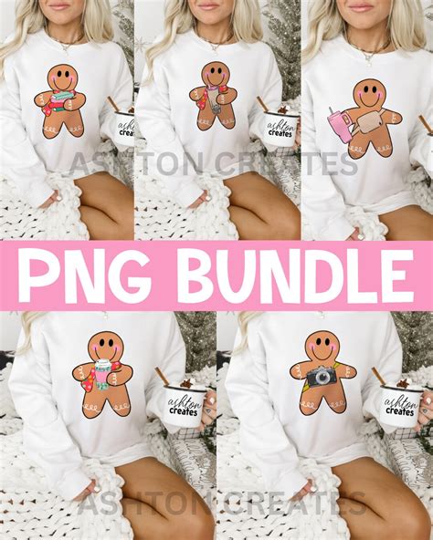 Gingy Bundle Christmas Gingerbread Girl Iced Coffee Gingerbread Png File Cute Christmas 5 Png