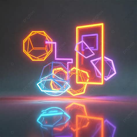 미래 지향적인 네온 모양 네온 기하학 3d 모양 미래 지향적인 조명 예술 배경 일러스트 및 사진 무료 다운로드 Pngtree