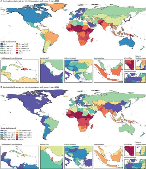 Meningitis Mortality A And Incidence B Rates Per 100 000 Population Download Scientific