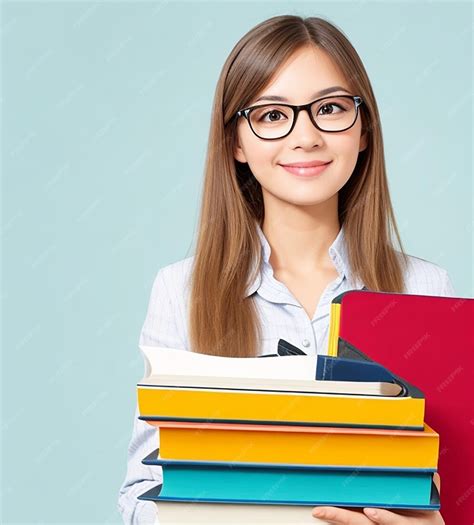 Premium Ai Image A Young Adult Girl With Hold Notebook Photo Generate