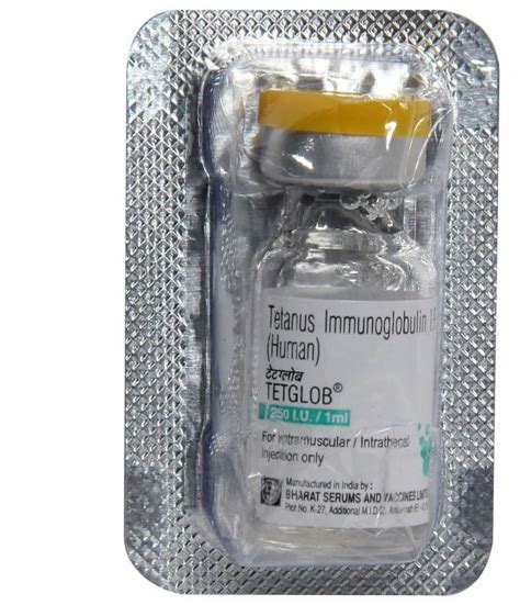 Tetglob Tetanus Immunoglobulin Ip 250 Iu Vial Human At ₹ 1200 Piece Tdap Vaccine In Mumbai