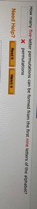 Solved How Many Five Letter Permutations Can Be Formed From