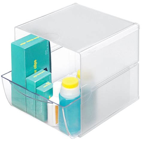 Deflecto 6 X 7 1 8 X 6 Clear Stackable 1 Drawer Organizer Cube