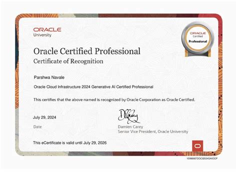 Parshwa Navale On Linkedin Oracleuniversity