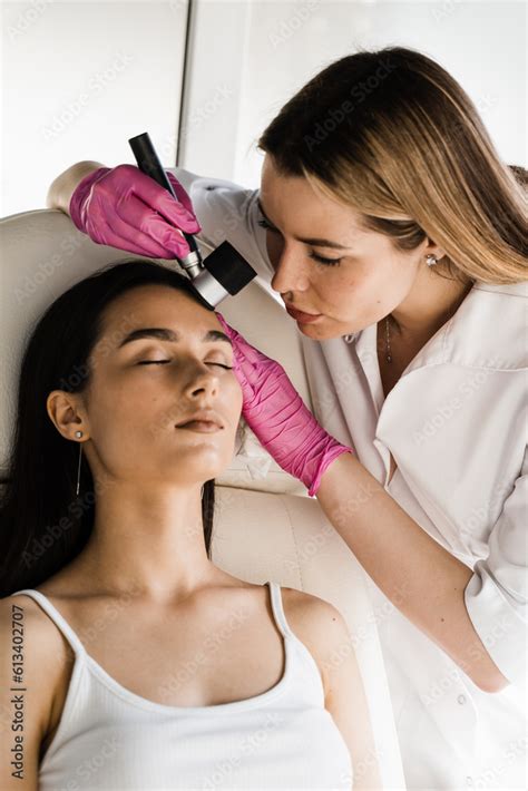 Dermatoscopy Of Skin Lesions And Moles With Dermatoscope For Preventing