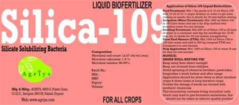 Silica 109 Silicate Solubilizing Bacteria Grade Standard Bio Tech Grade Liquid At ₹ 300 Litre
