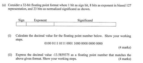 A Consider A 32 Bit Floating Point Format Where 1