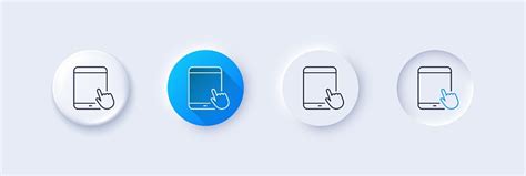 태블릿 Pc 아이콘입니다 모바일 장치 기호입니다 선 아이콘 벡터 3차원 형태에 대한 스톡 벡터 아트 및 기타 이미지 3차원 형태 고급 그라데이션 Istock