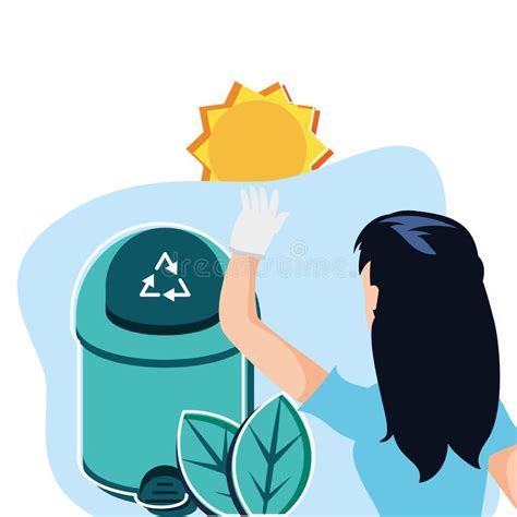 Trash And Avatar Woman Design Stock Illustration Illustration Of