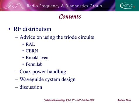 Ppt Rf Distribution System Insights For Mice Collaboration Meetings Powerpoint Presentation