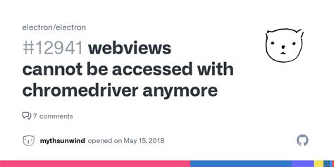 Webviews Cannot Be Accessed With Chromedriver Anymore · Issue 12941 · Electronelectron · Github