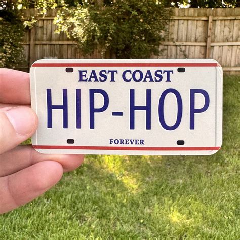 East Coast Hip Hop License Plate Weather Resistant Sticker Etsy