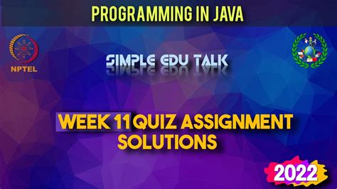 Programming In Java Week 11 Quiz Answers With Detailed Proof Of Each Answer Nptel Swayam
