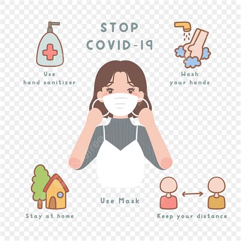 캐릭터 일러스트 일러스트와 함께 손으로 그린 귀여운 코로나 바이러스 예방 인포 그래픽 한국 캐릭터 일러스트 코로나 바이러스 인포 그래픽 세련된 Png 일러스트 및