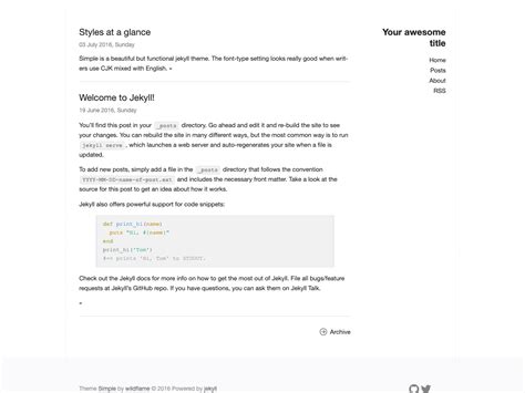 jekyll simple jamstack themes