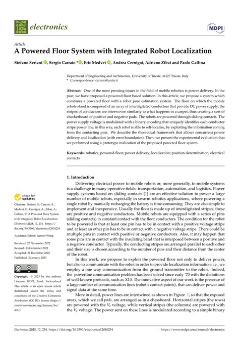 Pdf A Powered Floor System With Integrated Robot Localization