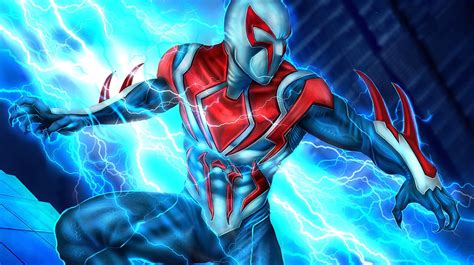 Spider Man Spider Man 2099 Zipper Future Costume 1080p Miguel Ohara Hd Wallpaper