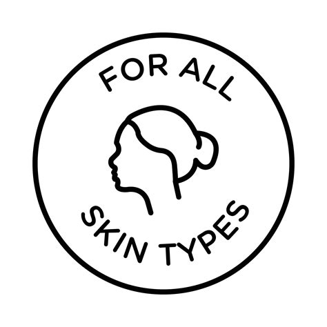 For All Skin Types Icon Linear Logo Mark In Black And White 48313469