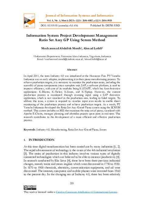 Pdf Information System Project Development Management Ratio Set Assy Gp Using Scrum Method