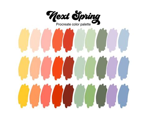 Next Spring Color Palette Procreate Color Palette HEX Codes Etsy In 2024 Spring Color