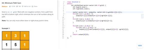 Harsh Saini On Linkedin Day 20th Of 100 Day Leetcode Challenge Question Was Of Minimum Path Sum I