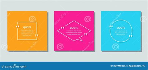 Quote Text Box Template Frame Quotations Vector Color Illustration Stock Vector Illustration