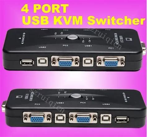 Port USB KVM VGA SVGA Switch Box Keyboard Mouse Video For PC In KVM Switches From Computer