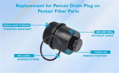 Boocii 190030 Pool Filter Drain Plug Cap For Pentair Clean