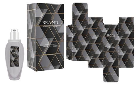 포장 디자인 블랙 럭셔리 박스 템플릿과 모형 상자 일러스트 벡터향수 또는 화장품 용기에 라벨 개념에 대한 스톡 벡터 아트 및 기타 이미지 Istock