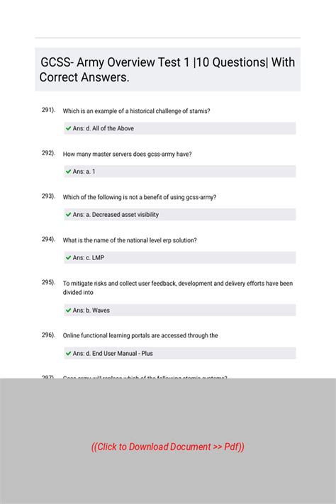 Gcss Army Overview Test 1 10 Questions With Correct Answers