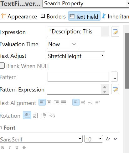How To Make TextField Stretch And Push Down Components Below In Jasper Reports Products