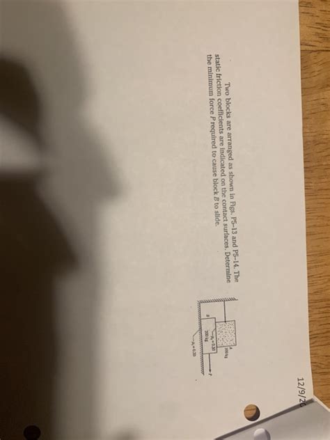 Solved Two Blocks Are Arranged As Shown In Figs Chegg Com