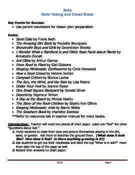 STC Soils Lesson Planning Cheat Sheet By Karen Hendershot TpT