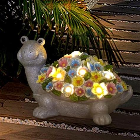 Lhocm Upgrade Solar Turtle Garden Decor Turtle Ts For