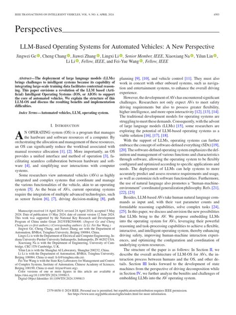Llm Based Operating Systems For Automated Vehicles A New Perspective